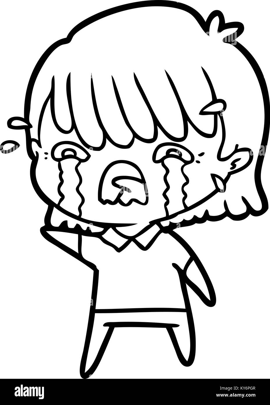 cartoon girl crying Stock Vector Image & Art - Alamy