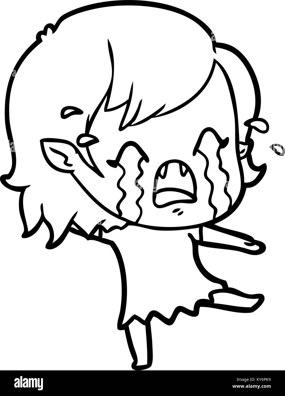 cartoon crying vampire girl Stock Vector Image & Art - Alamy