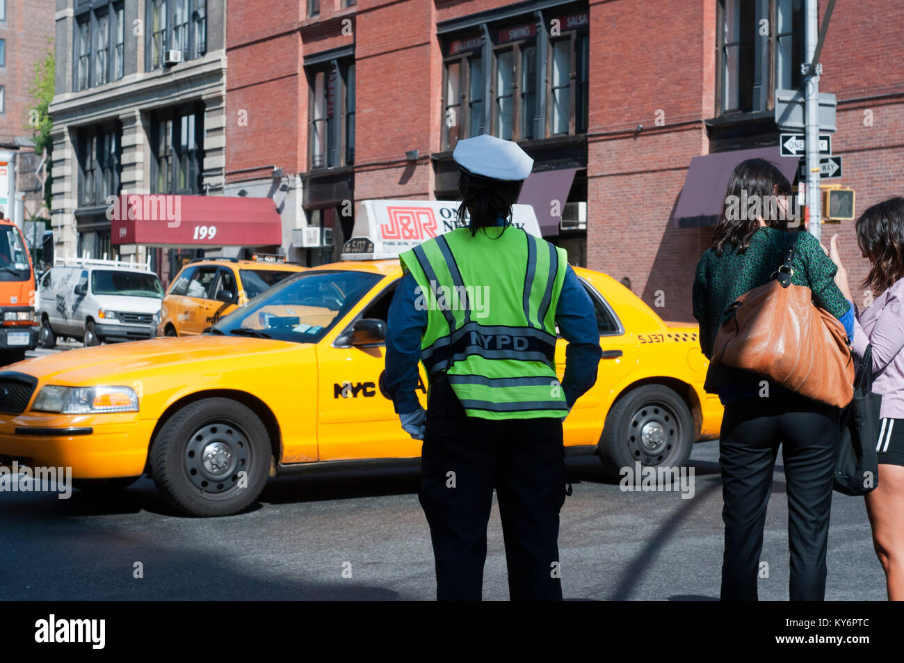 New York Police Department (NYPD) directing traffic in Manhattan, New ...