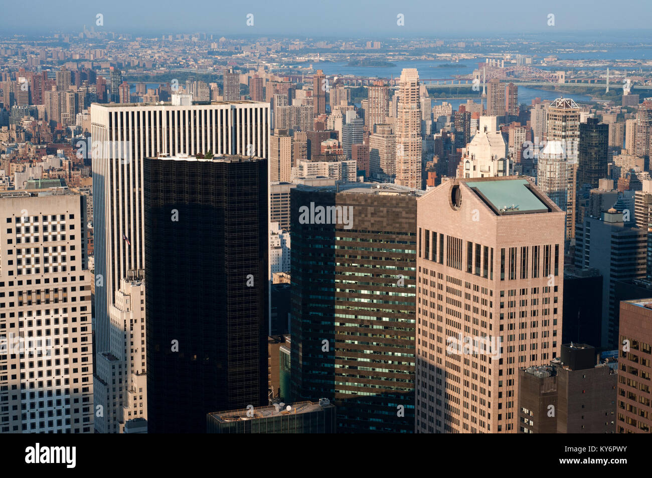 Aerial views of Midtown and Upper East Side skyscrapers view from The ...