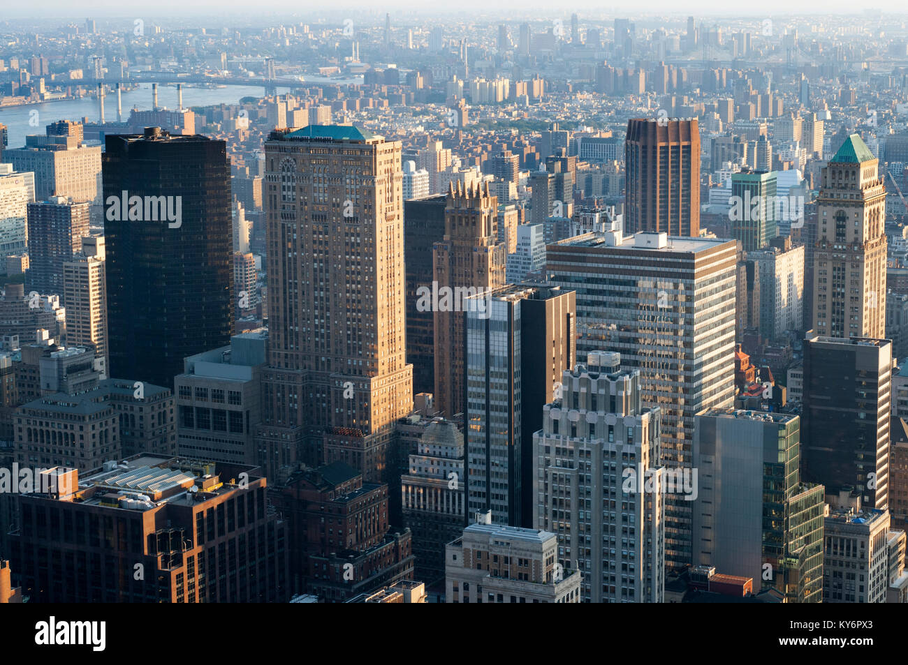 Aerial views of Midtown and Upper East Side skyscrapers view from The ...
