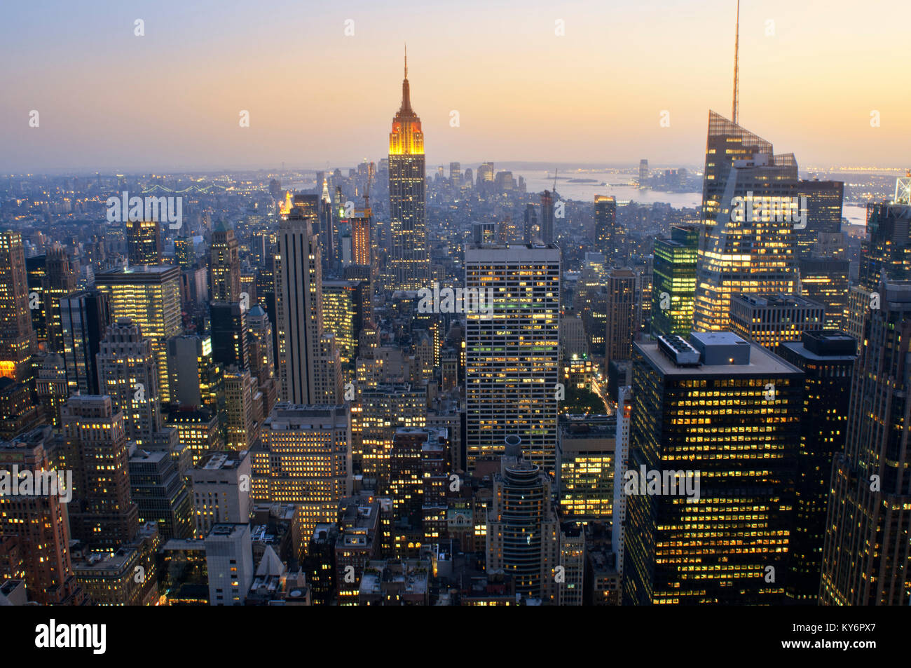 Aerial views of central park and the hudson river park hi-res stock ...