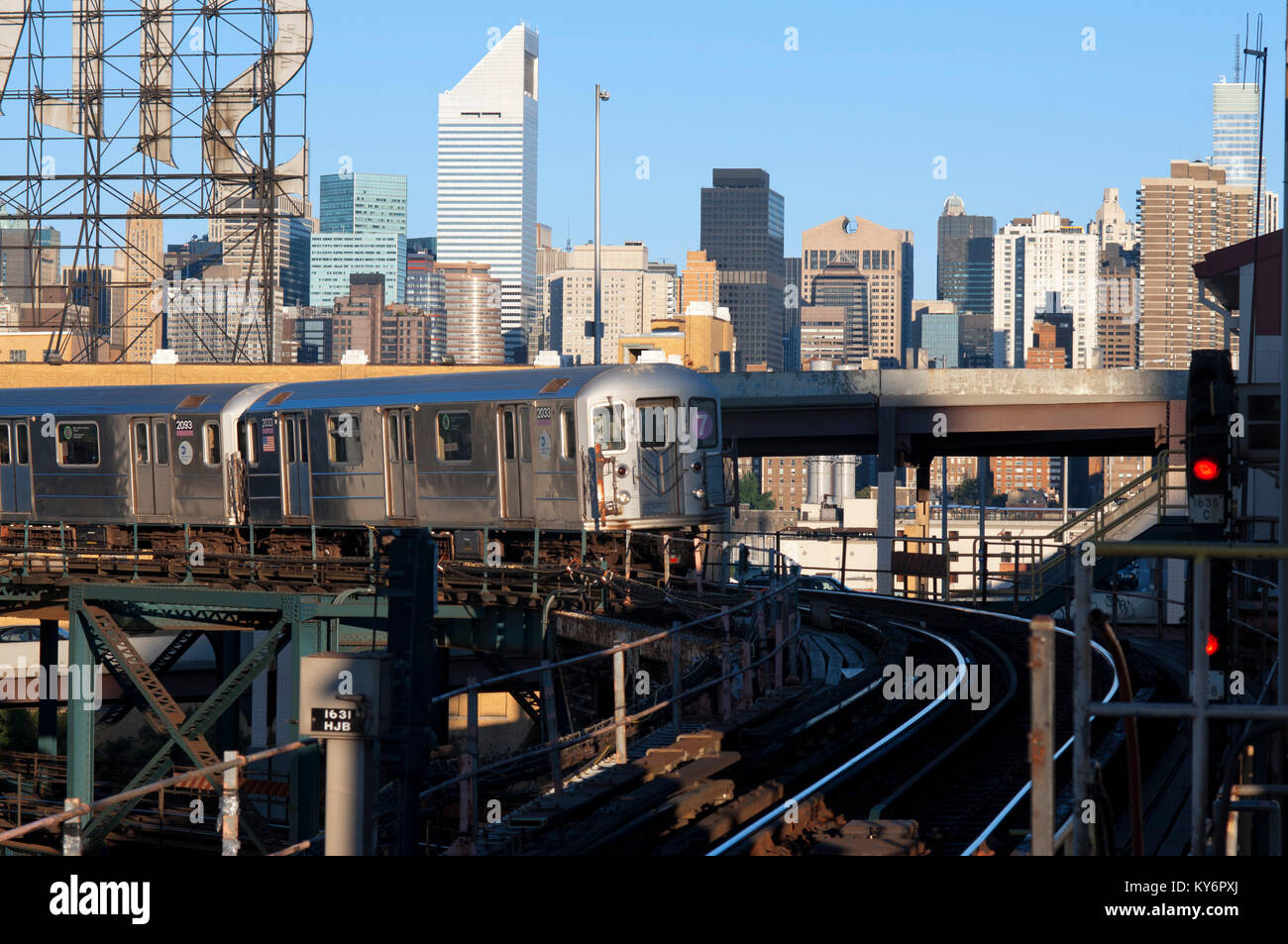 Metro stop line 7 Queensboro Plaza of 7 line Flushing Local. New York ...