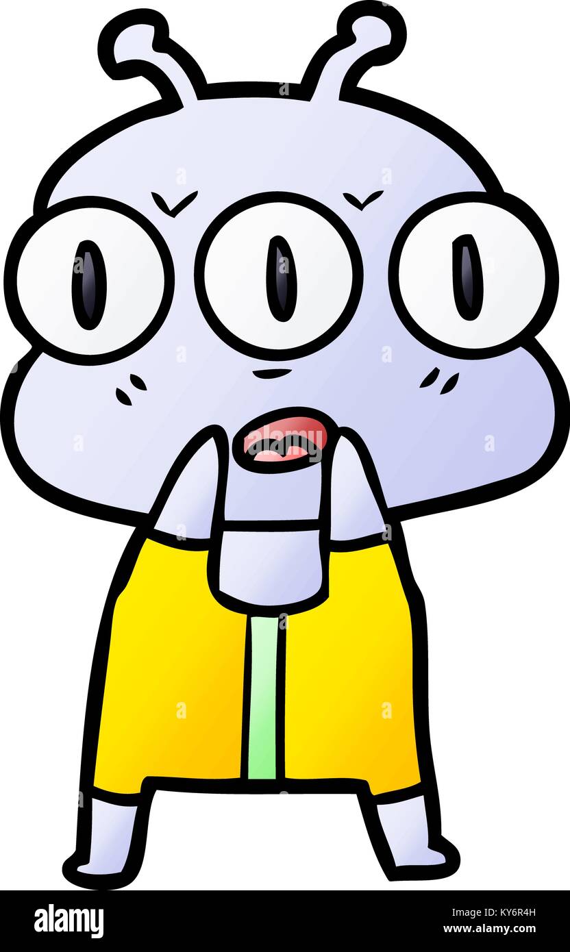 cartoon three eyed alien Stock Vector Image & Art - Alamy