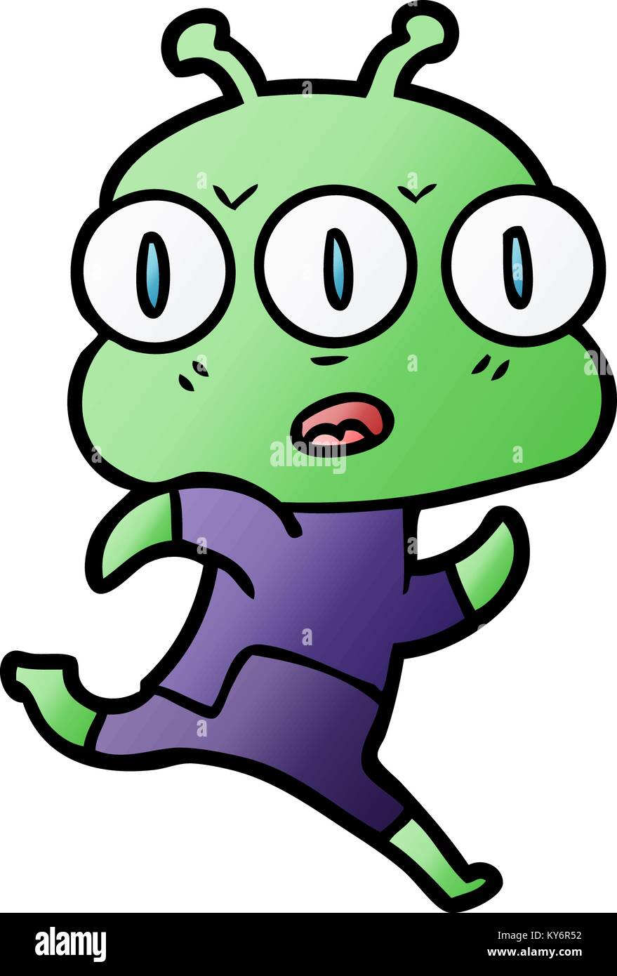 cartoon three eyed alien Stock Vector Image & Art - Alamy