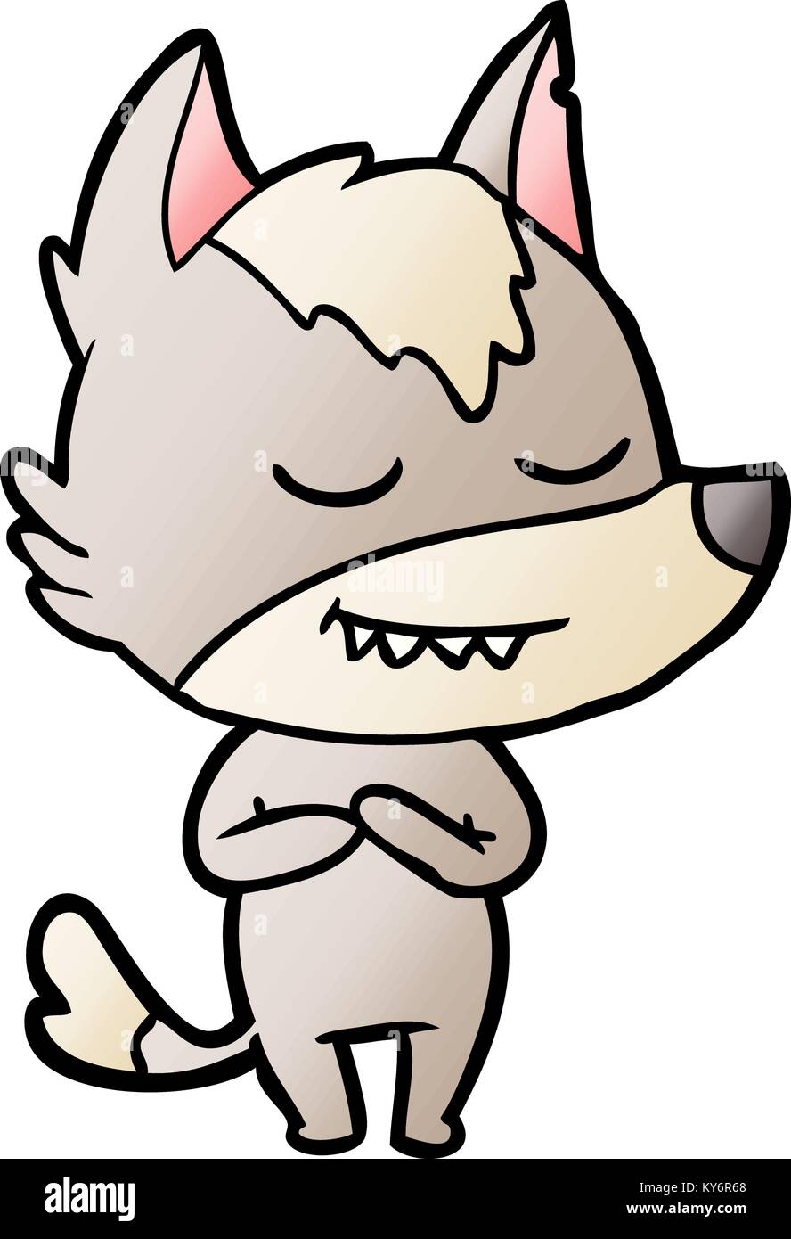 friendly cartoon wolf Stock Vector Image & Art - Alamy