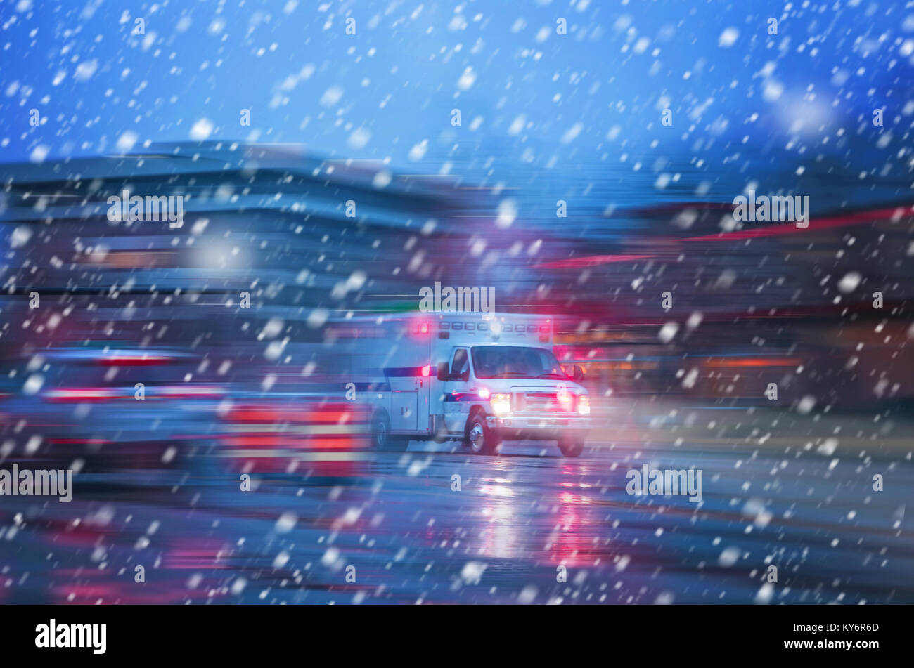 Ambulance at night on highway hi-res stock photography and images - Alamy