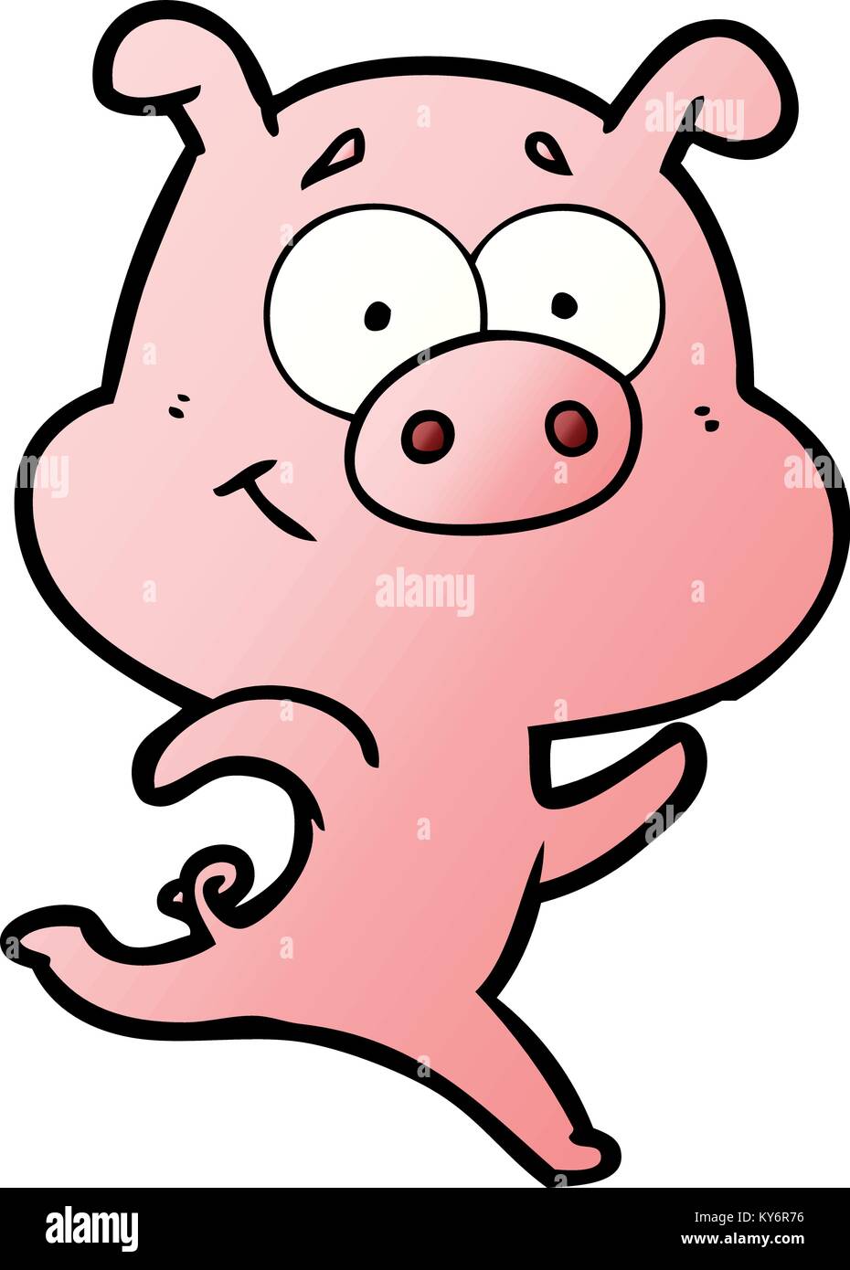 happy cartoon pig running Stock Vector Image & Art - Alamy
