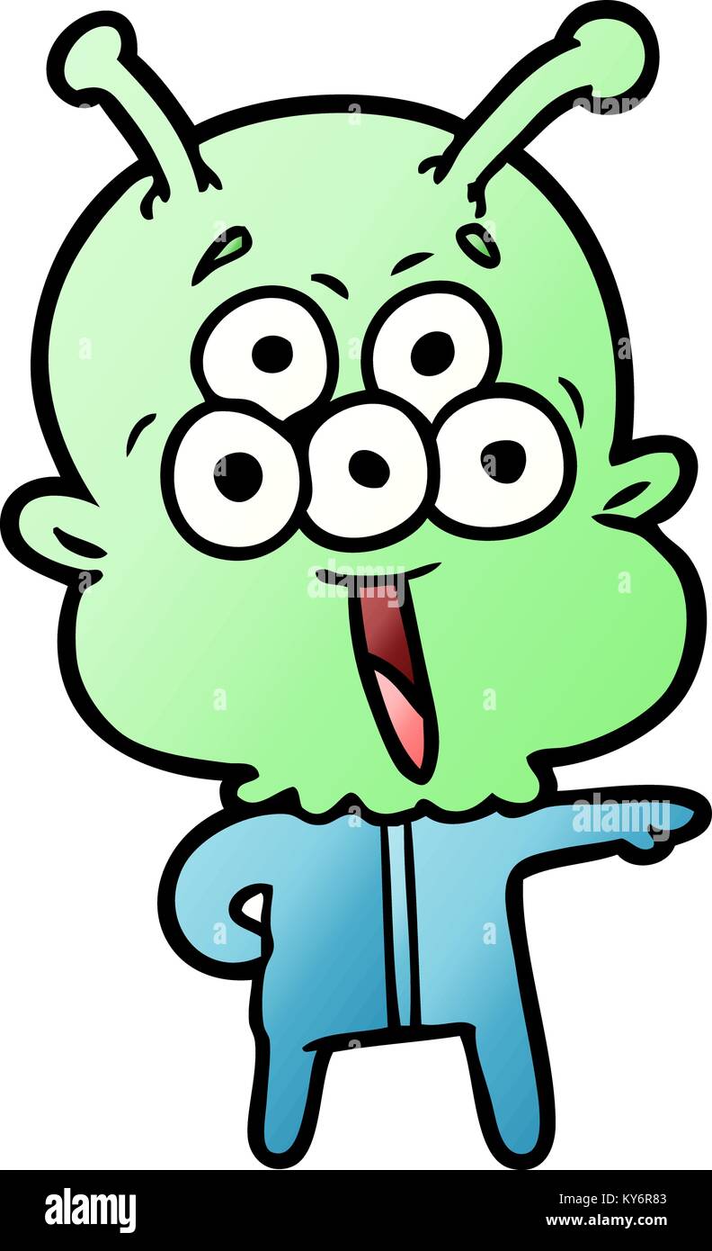 happy cartoon alien Stock Vector Image & Art - Alamy