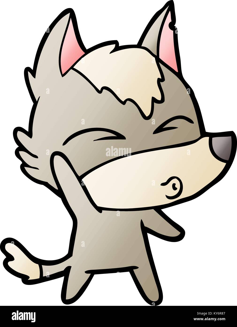 cartoon waving wolf whistling Stock Vector Image & Art - Alamy