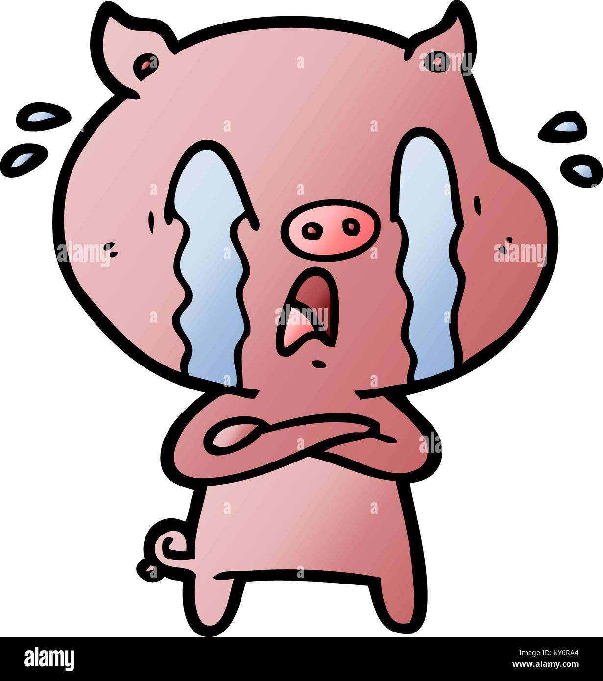 crying pig cartoon Stock Vector Image & Art - Alamy