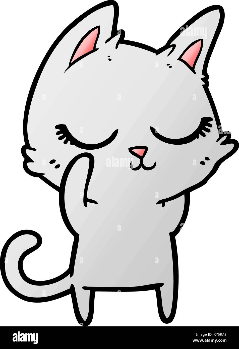 calm cartoon cat Stock Vector Image & Art - Alamy
