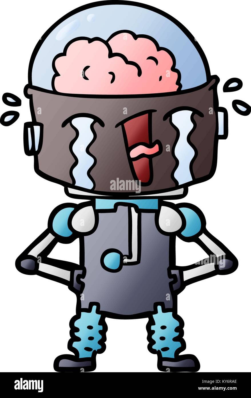 Cartoon Crying Robot Stock Vector Image And Art Alamy