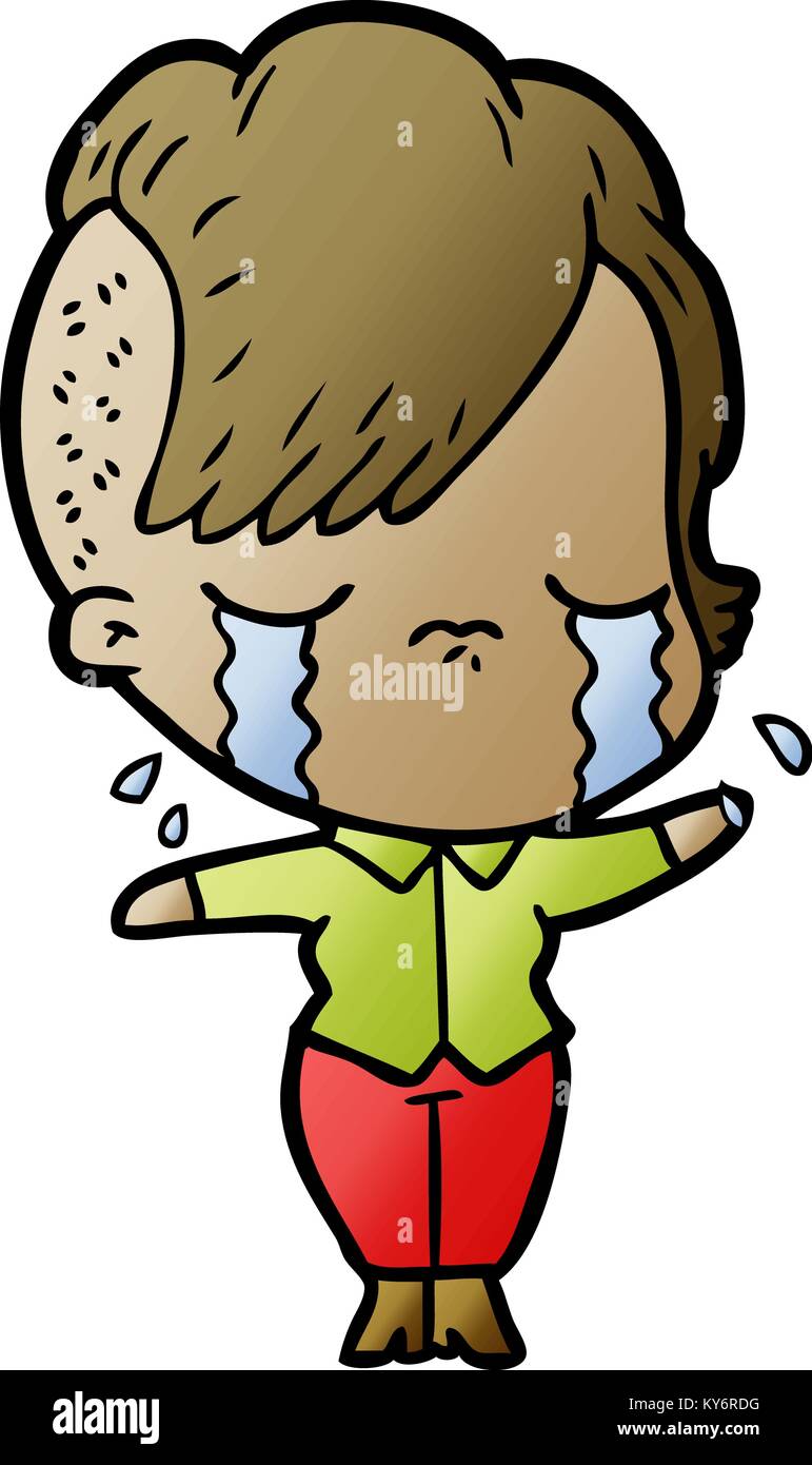 cartoon crying girl Stock Vector Image & Art - Alamy