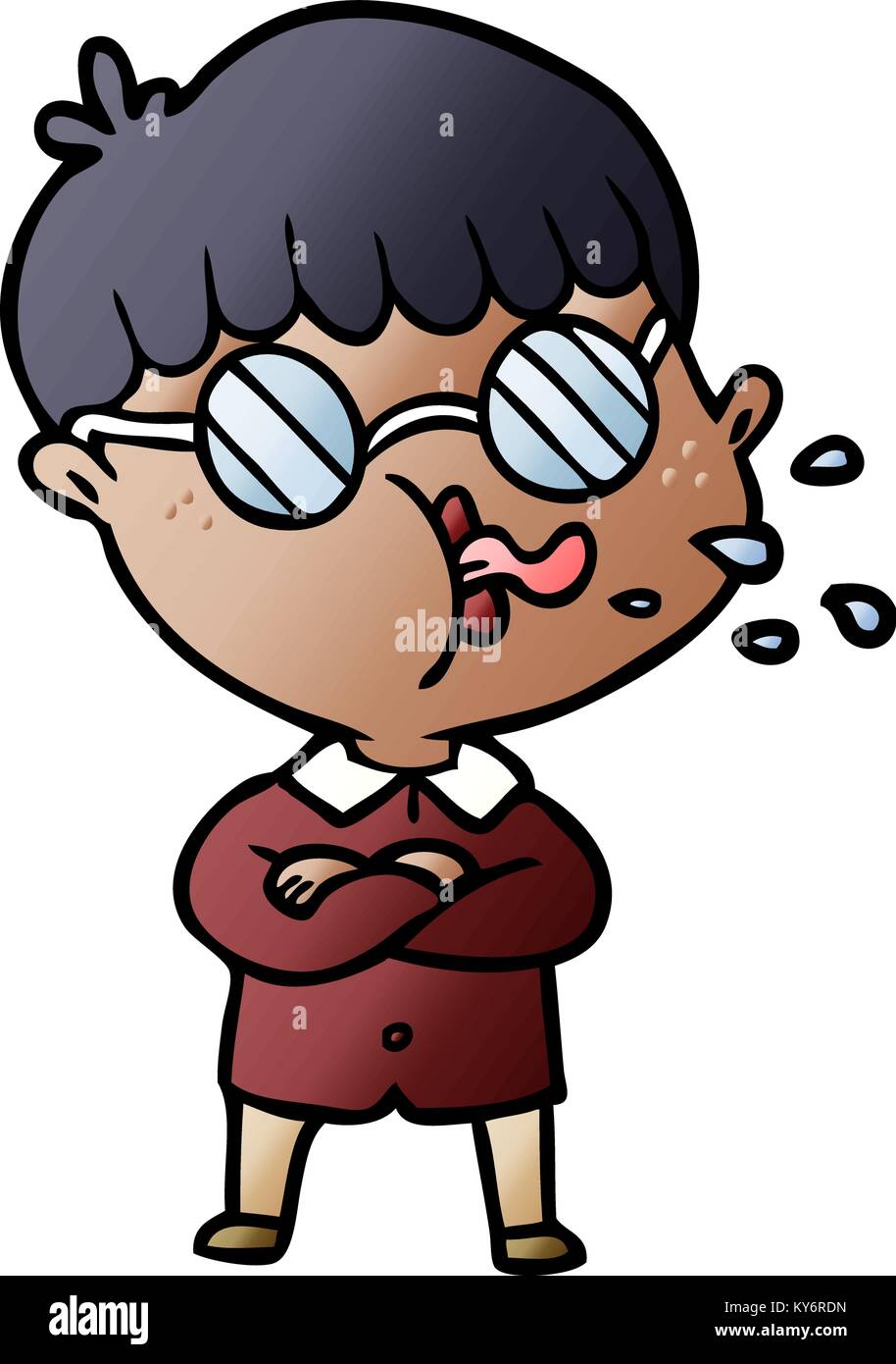 cartoon boy wearing spectacles Stock Vector Image & Art - Alamy