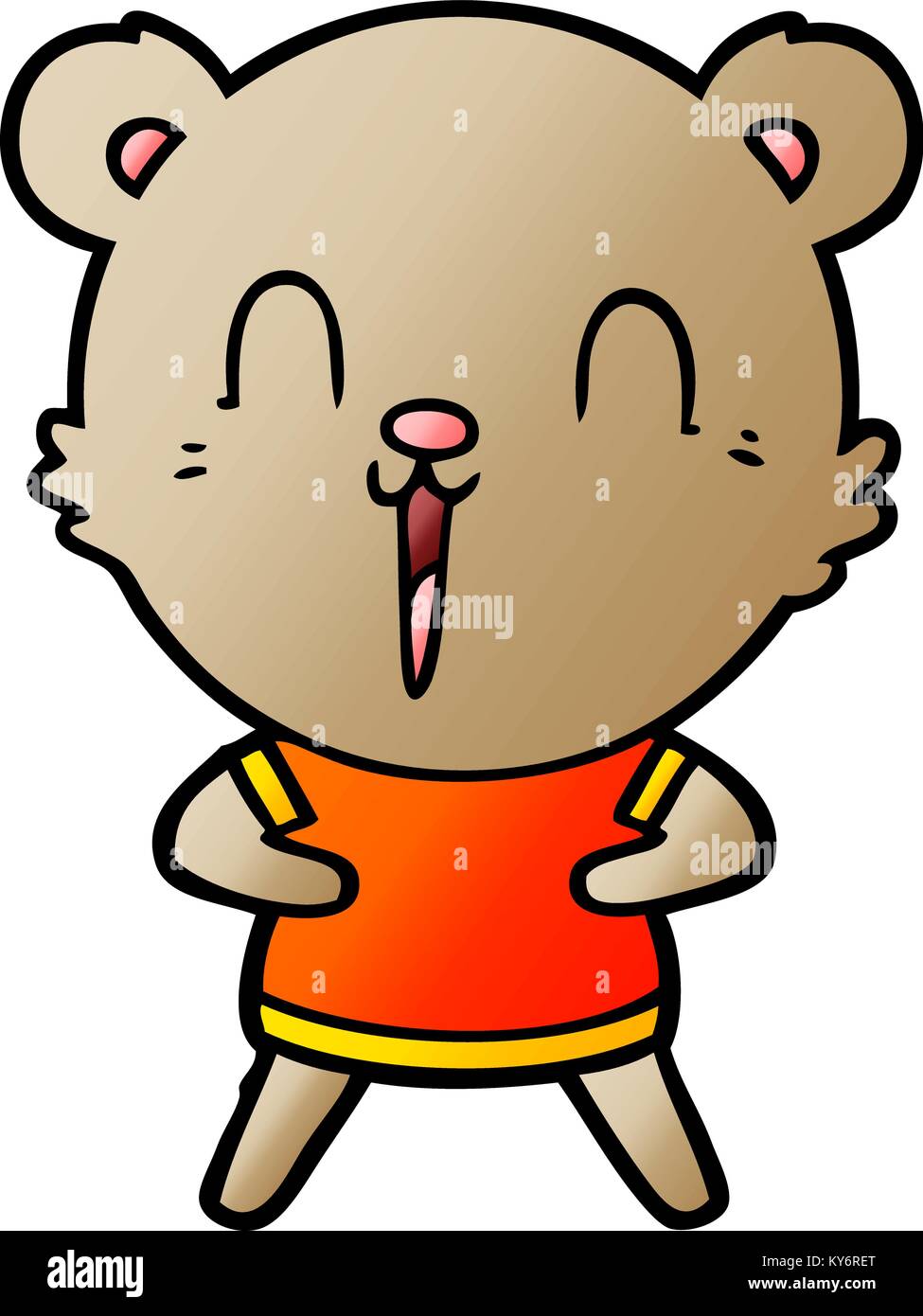 happy cartoon bear Stock Vector Image & Art - Alamy