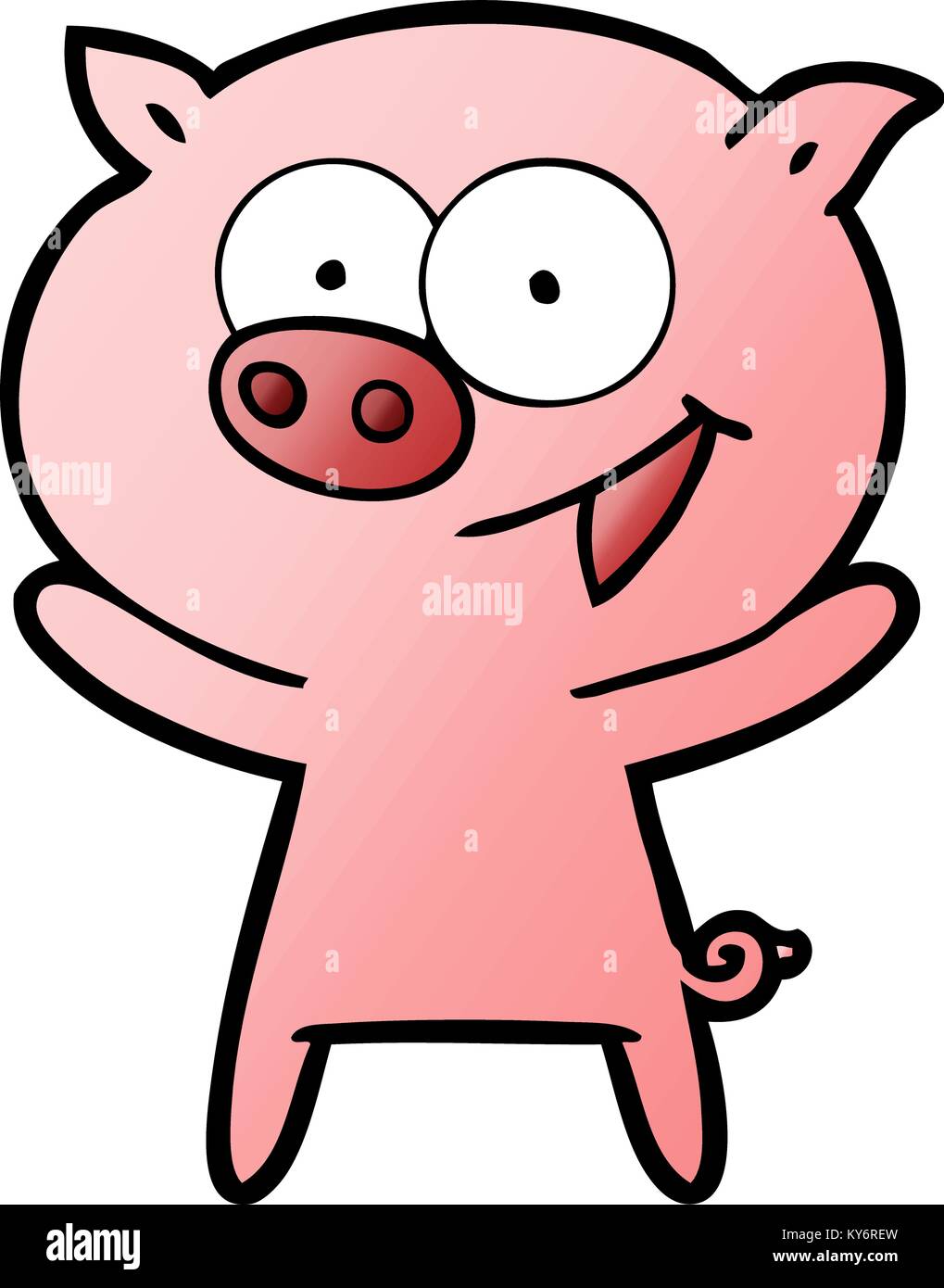 cheerful pig cartoon Stock Vector Image & Art - Alamy