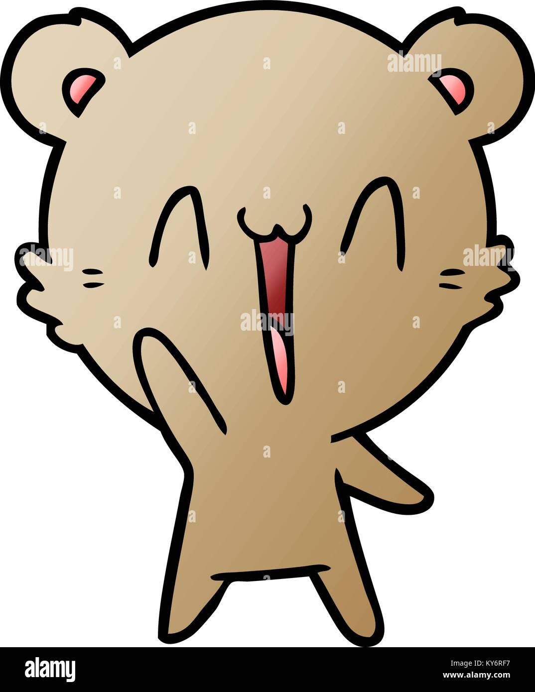 happy bear cartoon Stock Vector Image & Art - Alamy