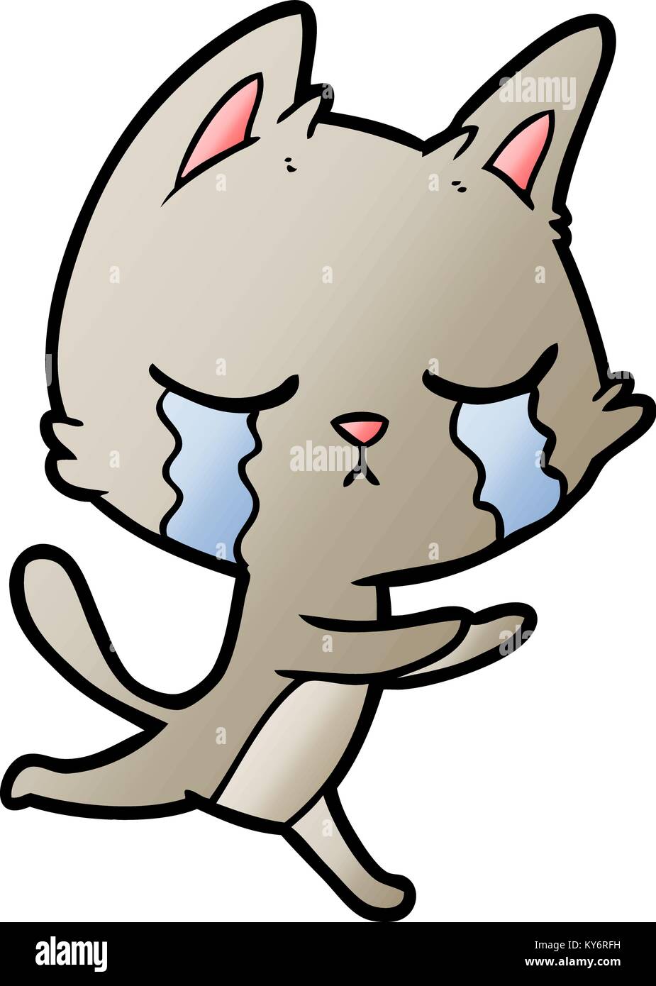 crying cartoon cat running Stock Vector Image & Art - Alamy