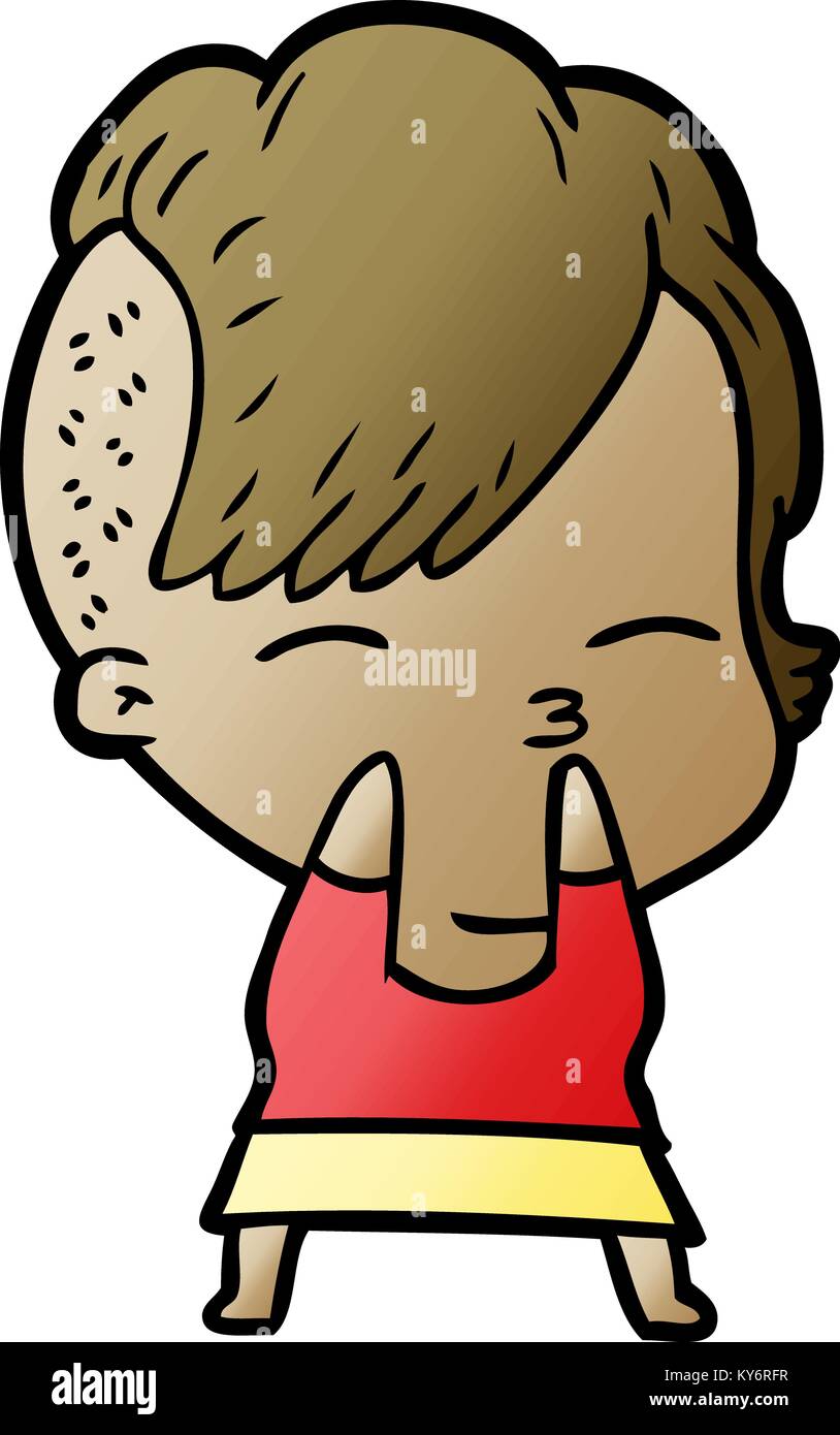 cartoon squinting girl Stock Vector Image & Art - Alamy