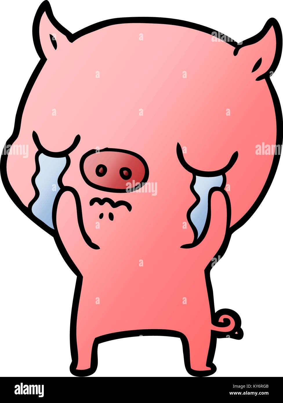 cartoon pig crying Stock Vector Image & Art - Alamy