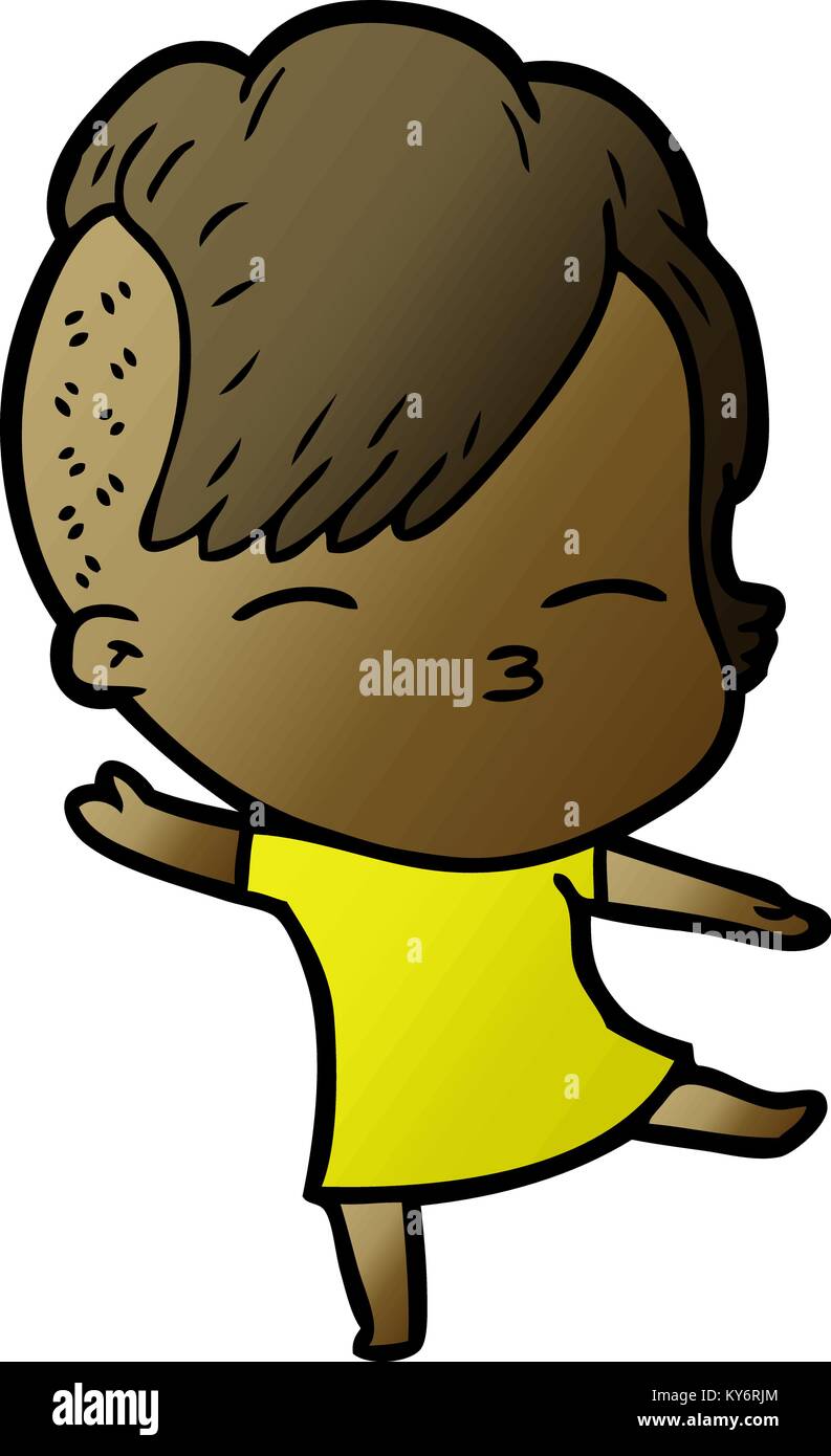 cartoon squinting girl Stock Vector Image & Art - Alamy
