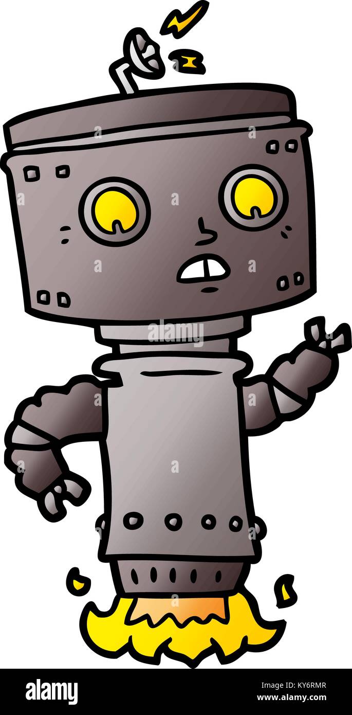 cartoon robot hovering Stock Vector Image & Art - Alamy