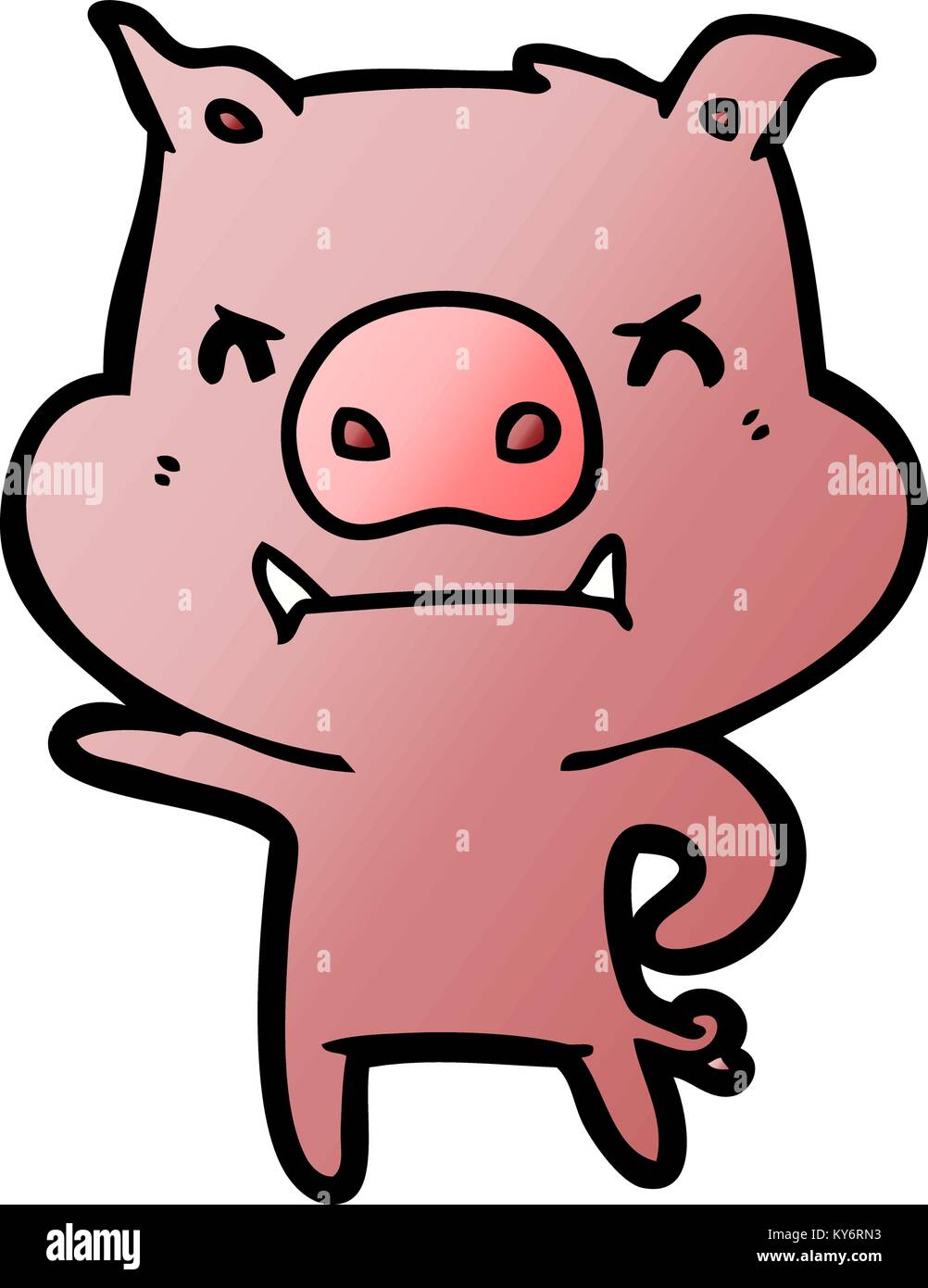 angry cartoon pig Stock Vector Image & Art - Alamy