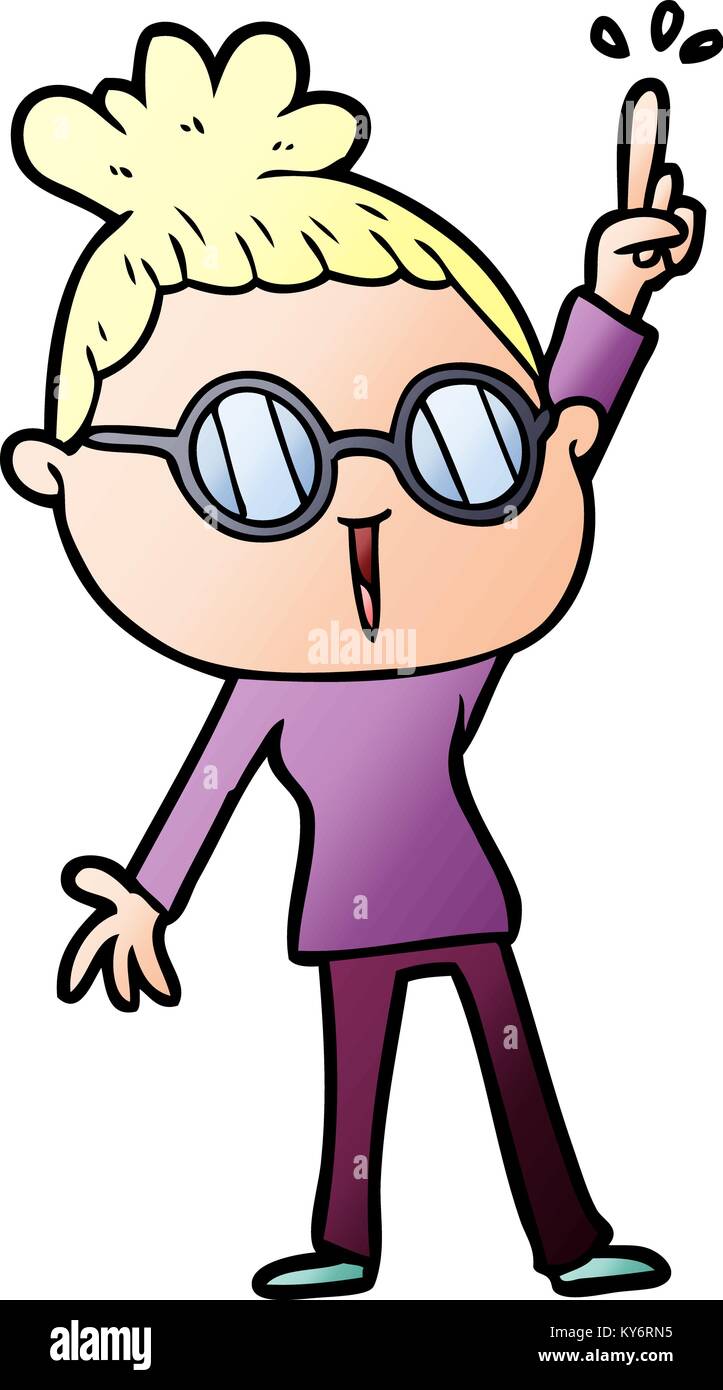 cartoon woman wearing spectacles Stock Vector Image & Art - Alamy