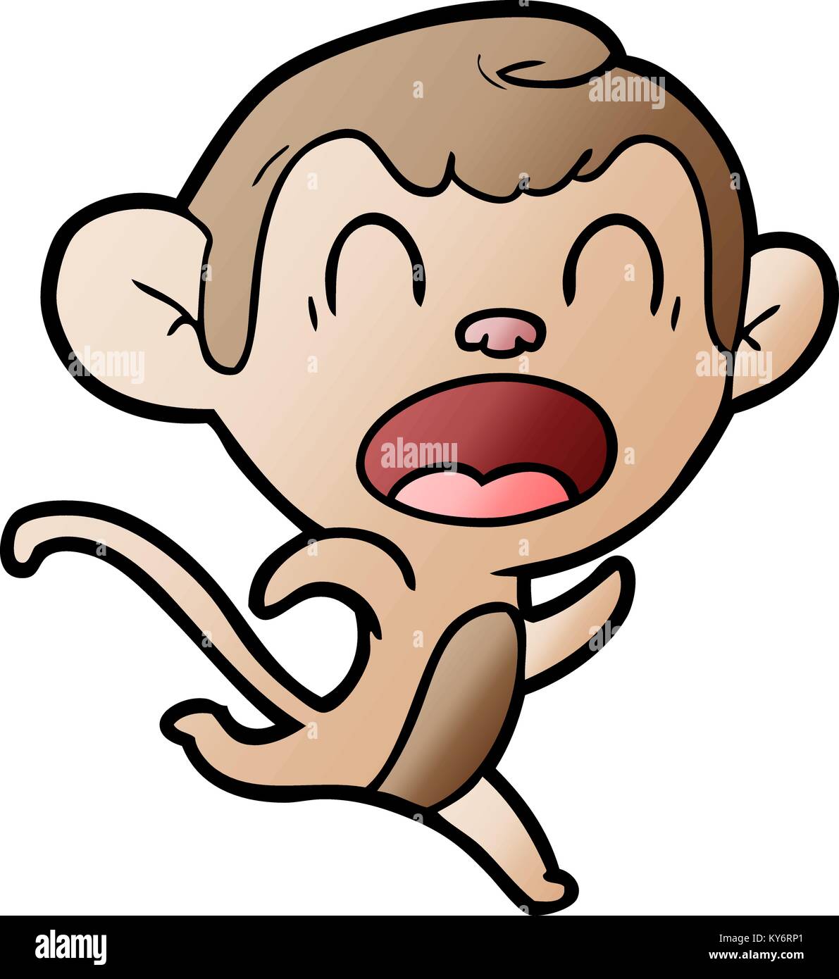 shouting cartoon monkey running Stock Vector Image & Art - Alamy
