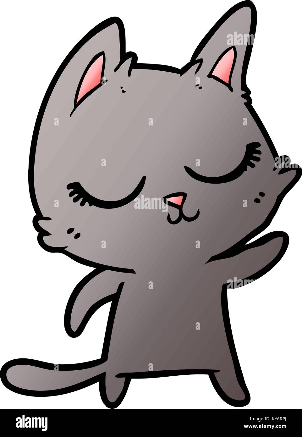 calm cartoon cat Stock Vector Image & Art - Alamy