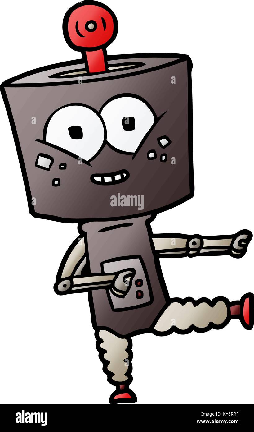 happy cartoon robot dancing Stock Vector Image & Art - Alamy
