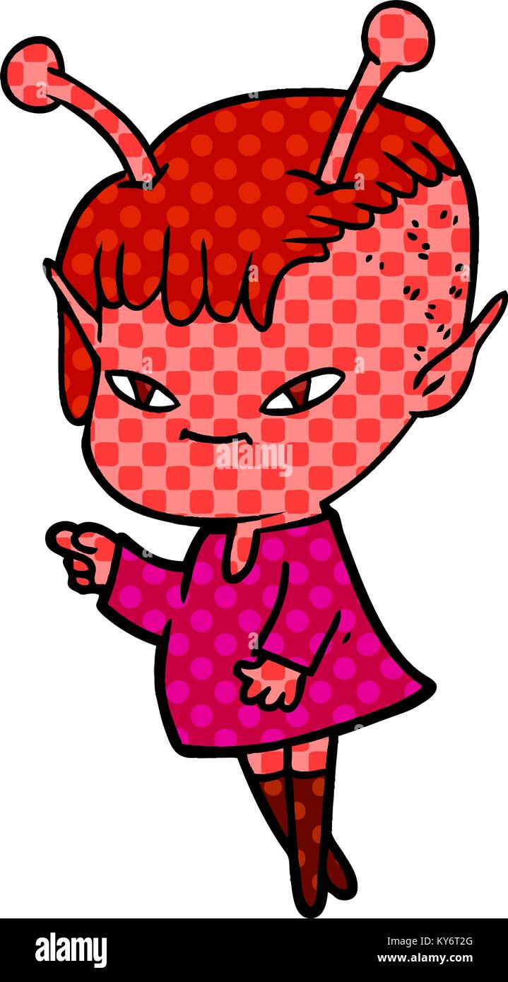 cute cartoon alien girl Stock Vector Image & Art - Alamy