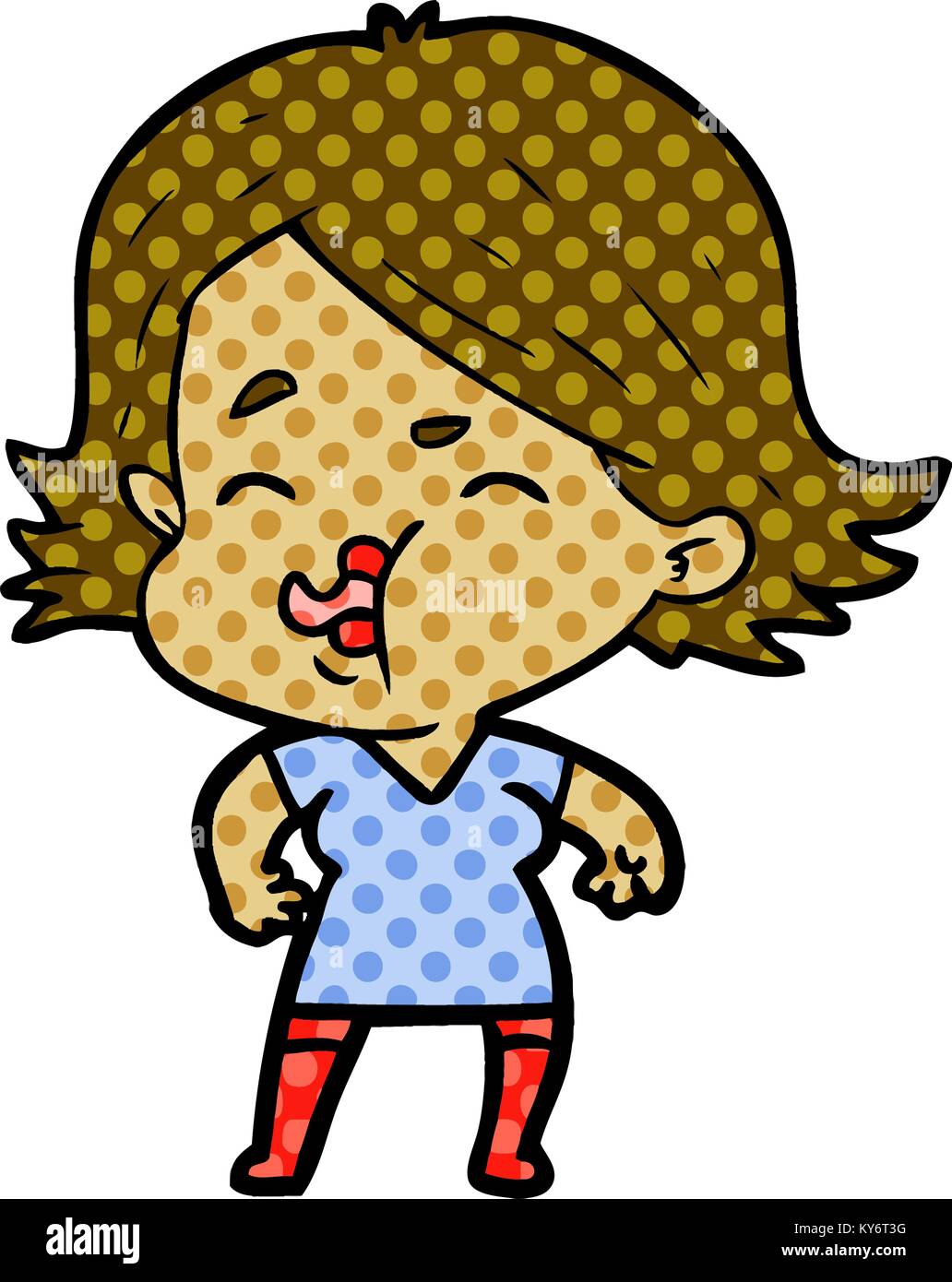 cartoon girl pulling face Stock Vector Image & Art - Alamy