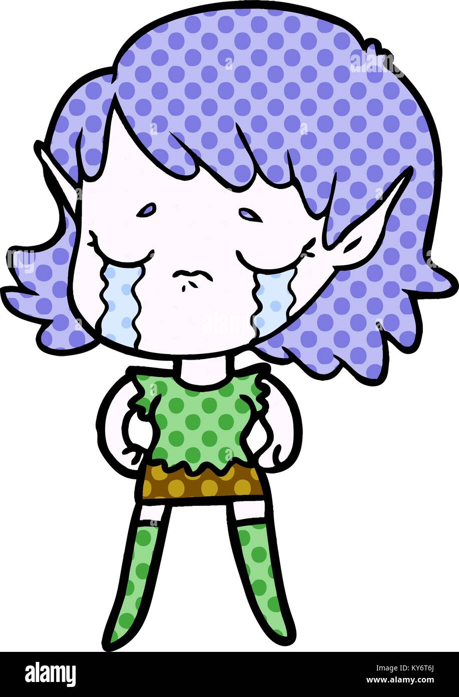 cartoon crying elf girl Stock Vector Image & Art - Alamy