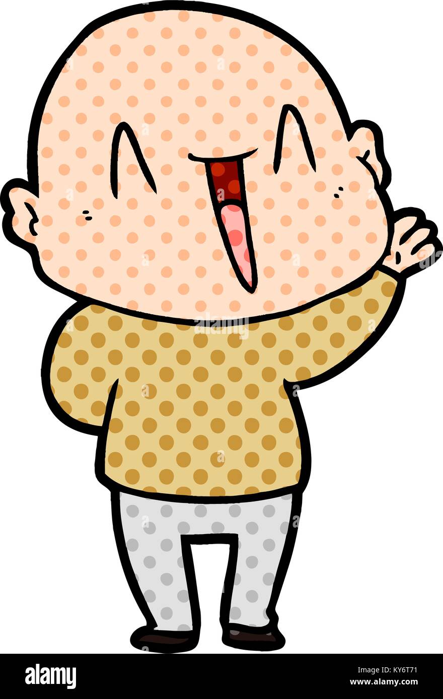 happy cartoon bald man Stock Vector Image & Art - Alamy