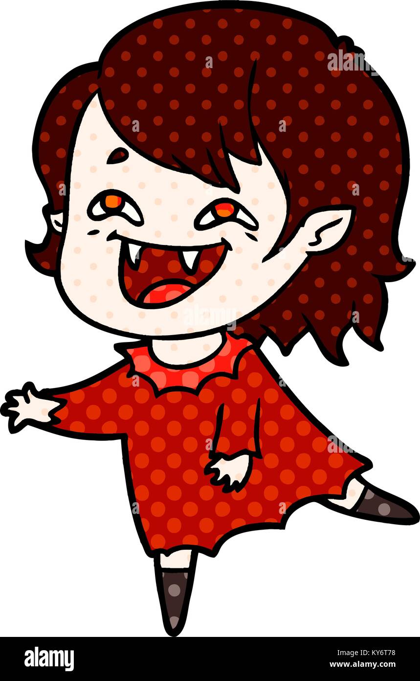 cartoon laughing vampire girl Stock Vector Image & Art - Alamy
