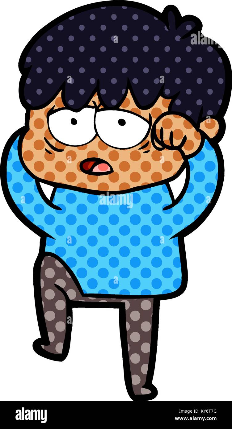 cartoon exhausted boy Stock Vector Image & Art - Alamy