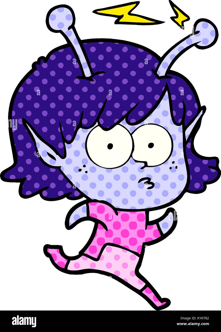 cartoon alien girl Stock Vector Image & Art - Alamy