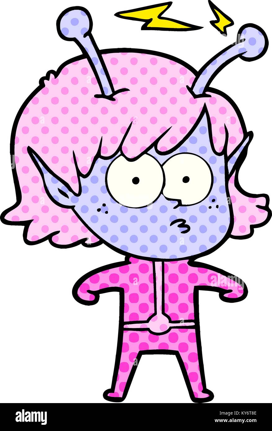 cartoon alien girl Stock Vector Image & Art - Alamy