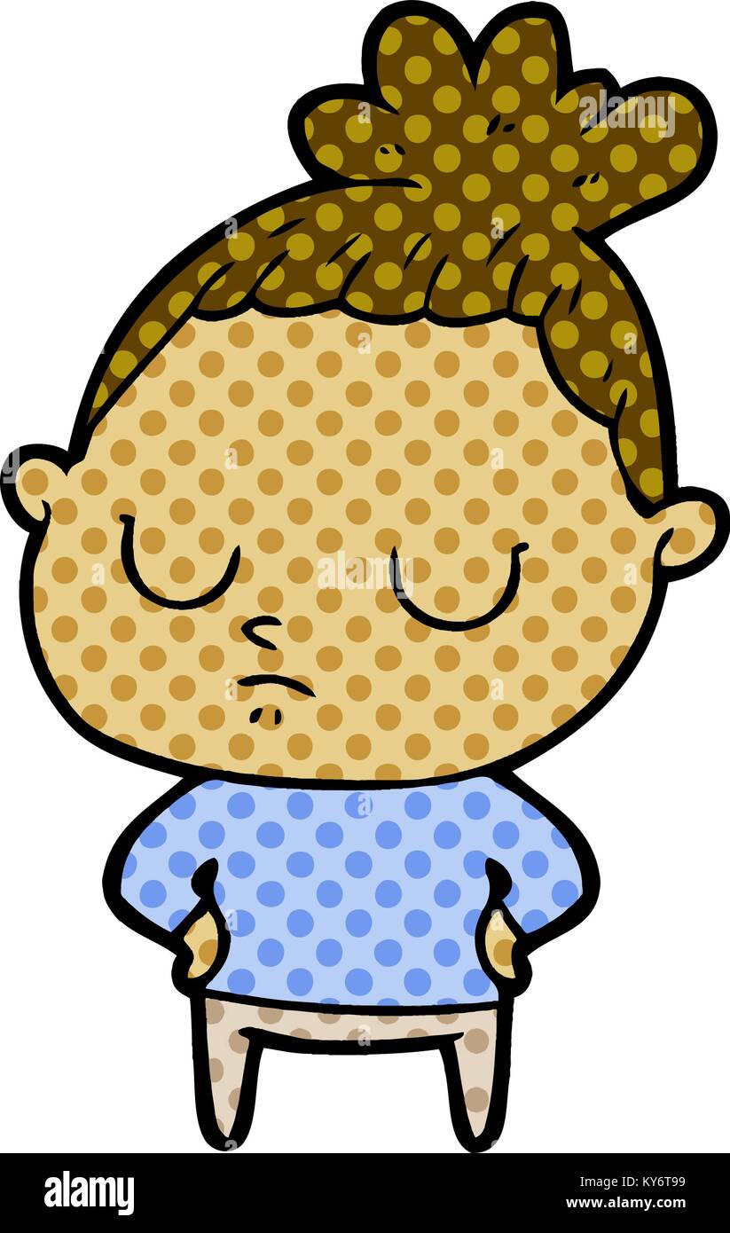 cartoon calm woman Stock Vector Image & Art - Alamy