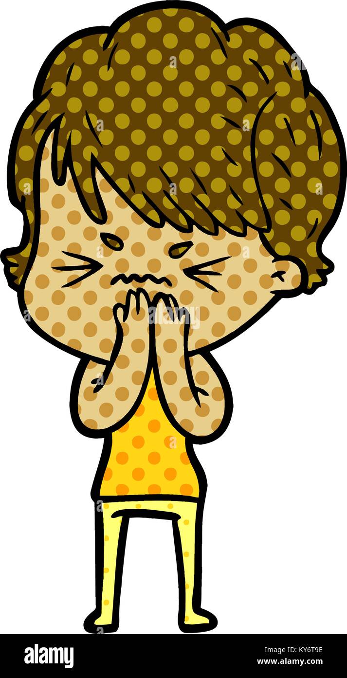 cartoon frustrated woman Stock Vector Image & Art - Alamy