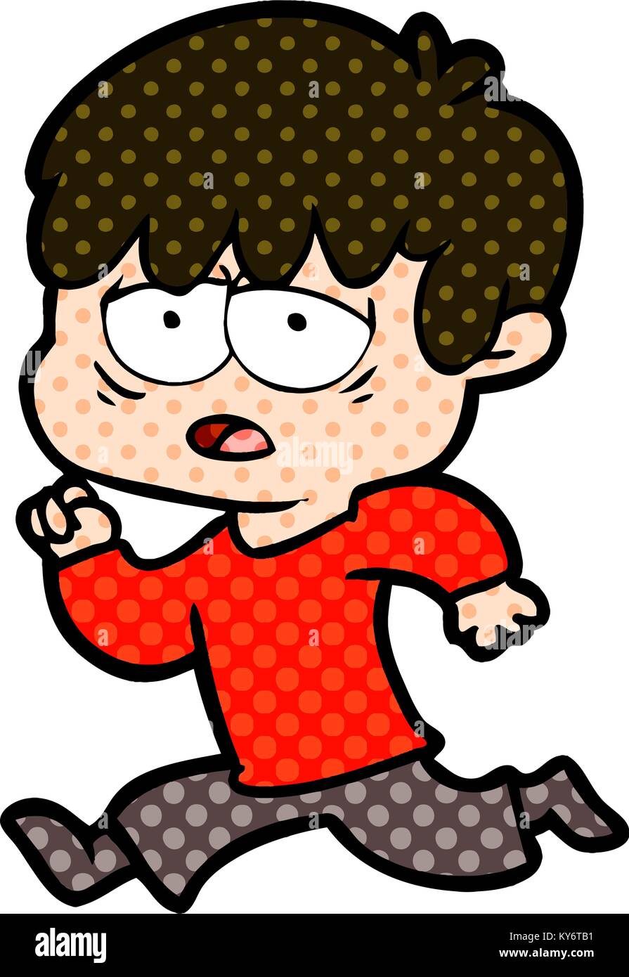 cartoon exhausted boy Stock Vector Image & Art - Alamy