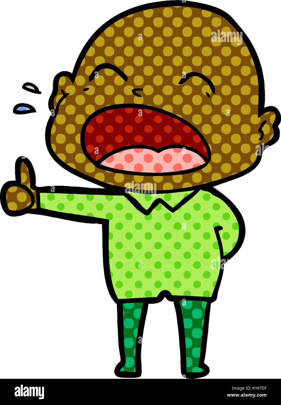 cartoon shouting bald man Stock Vector Image & Art - Alamy