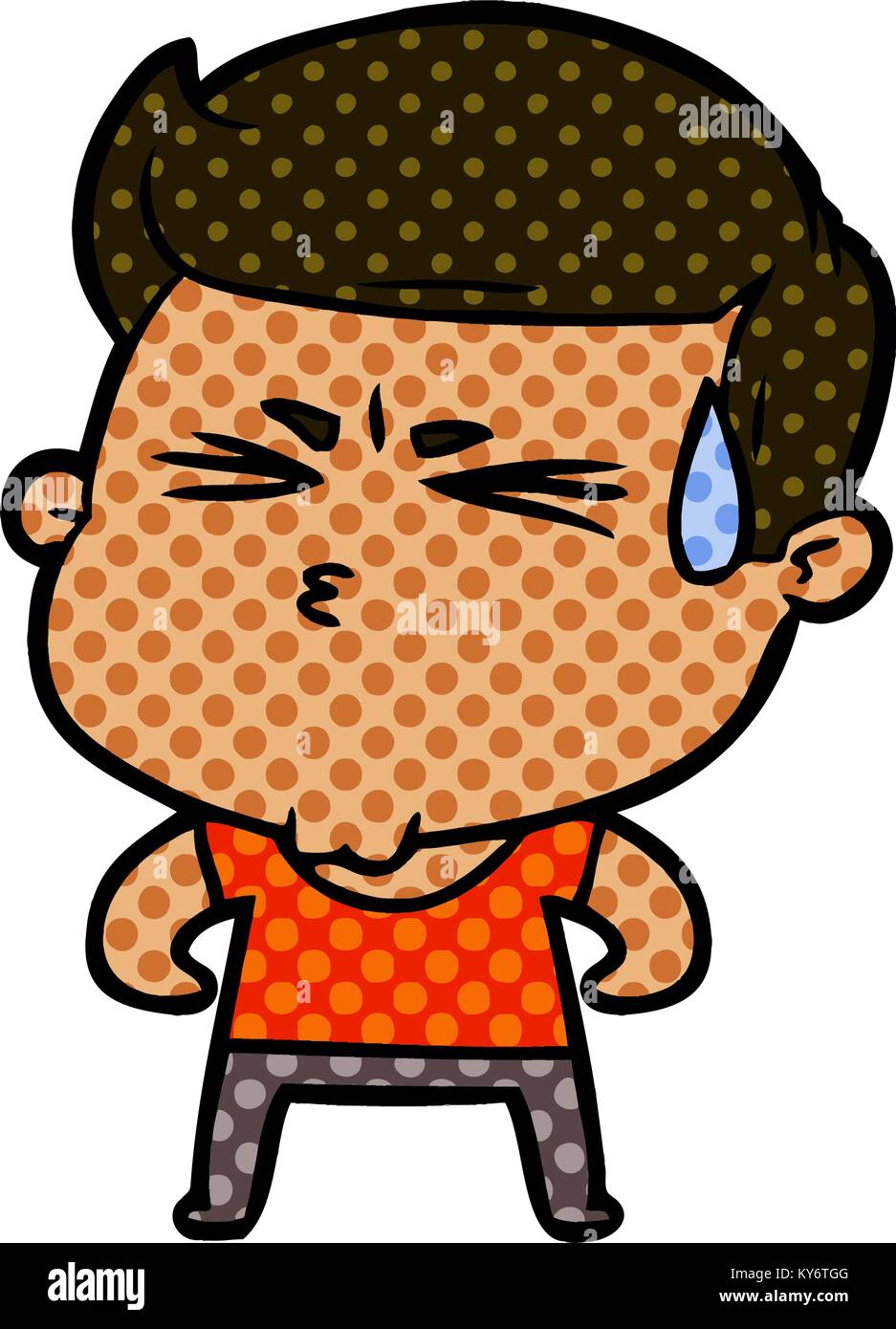 cartoon man sweating Stock Vector Image & Art - Alamy