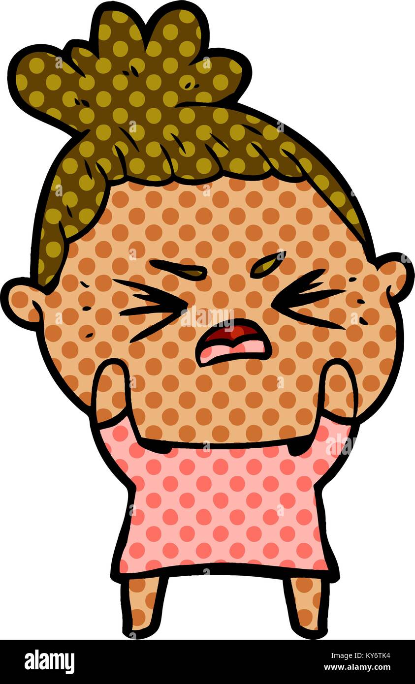 cartoon angry woman Stock Vector Image & Art - Alamy