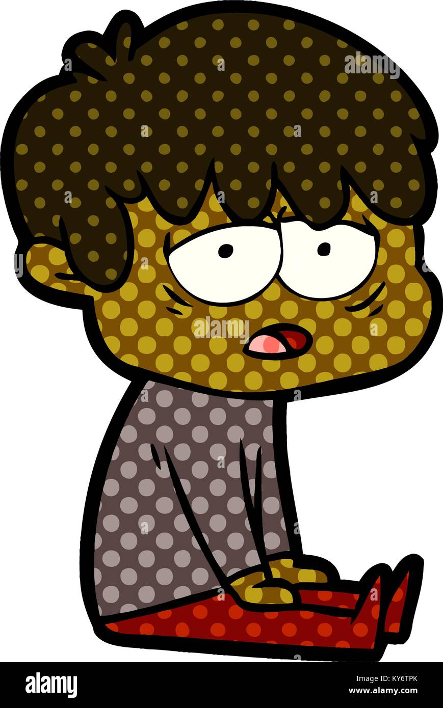 cartoon exhausted boy Stock Vector Image & Art - Alamy