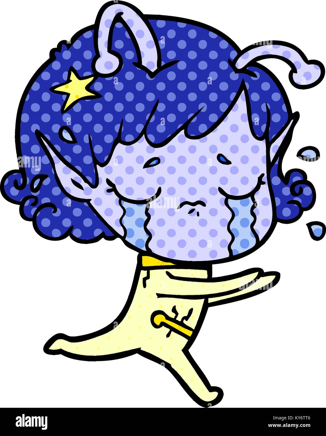 cartoon crying alien girl Stock Vector Image & Art - Alamy
