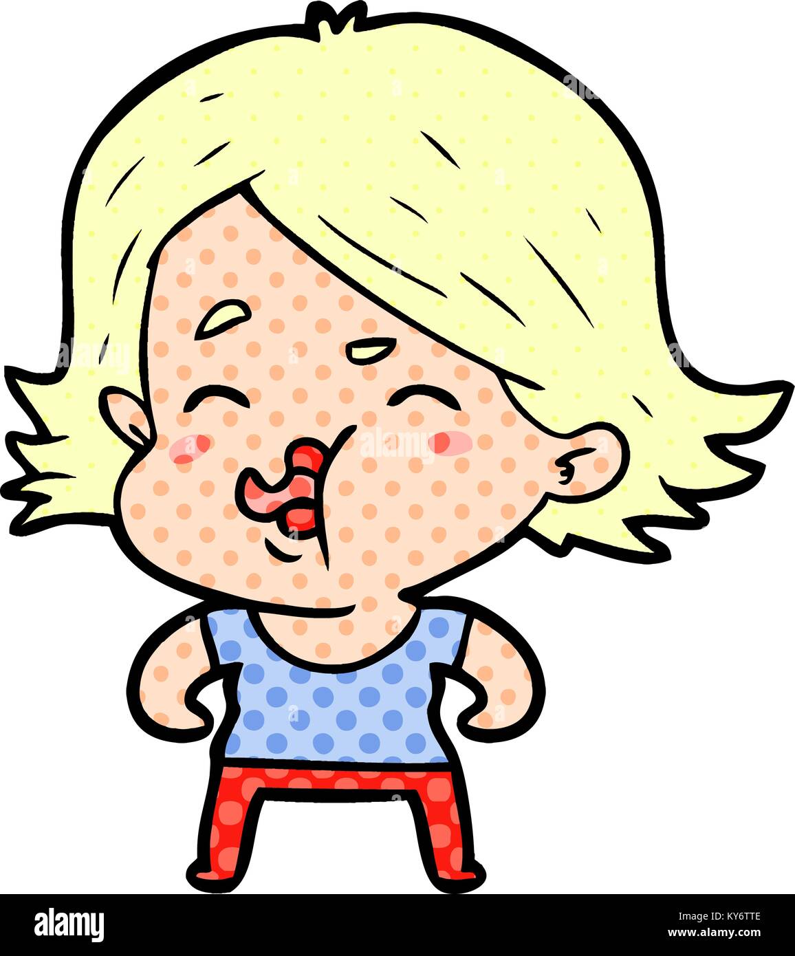 cartoon girl pulling face Stock Vector Image & Art - Alamy