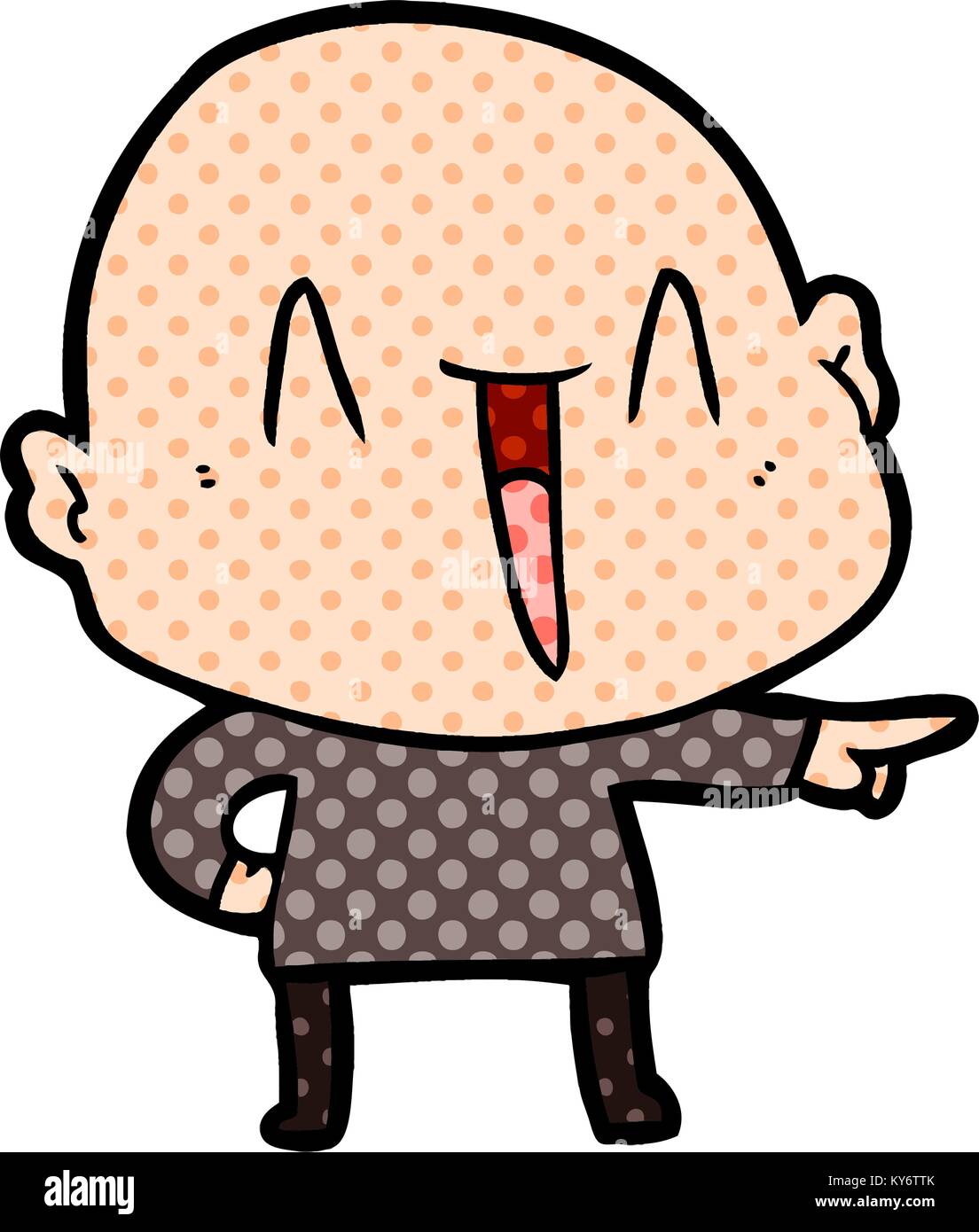 happy cartoon bald man Stock Vector Image & Art - Alamy